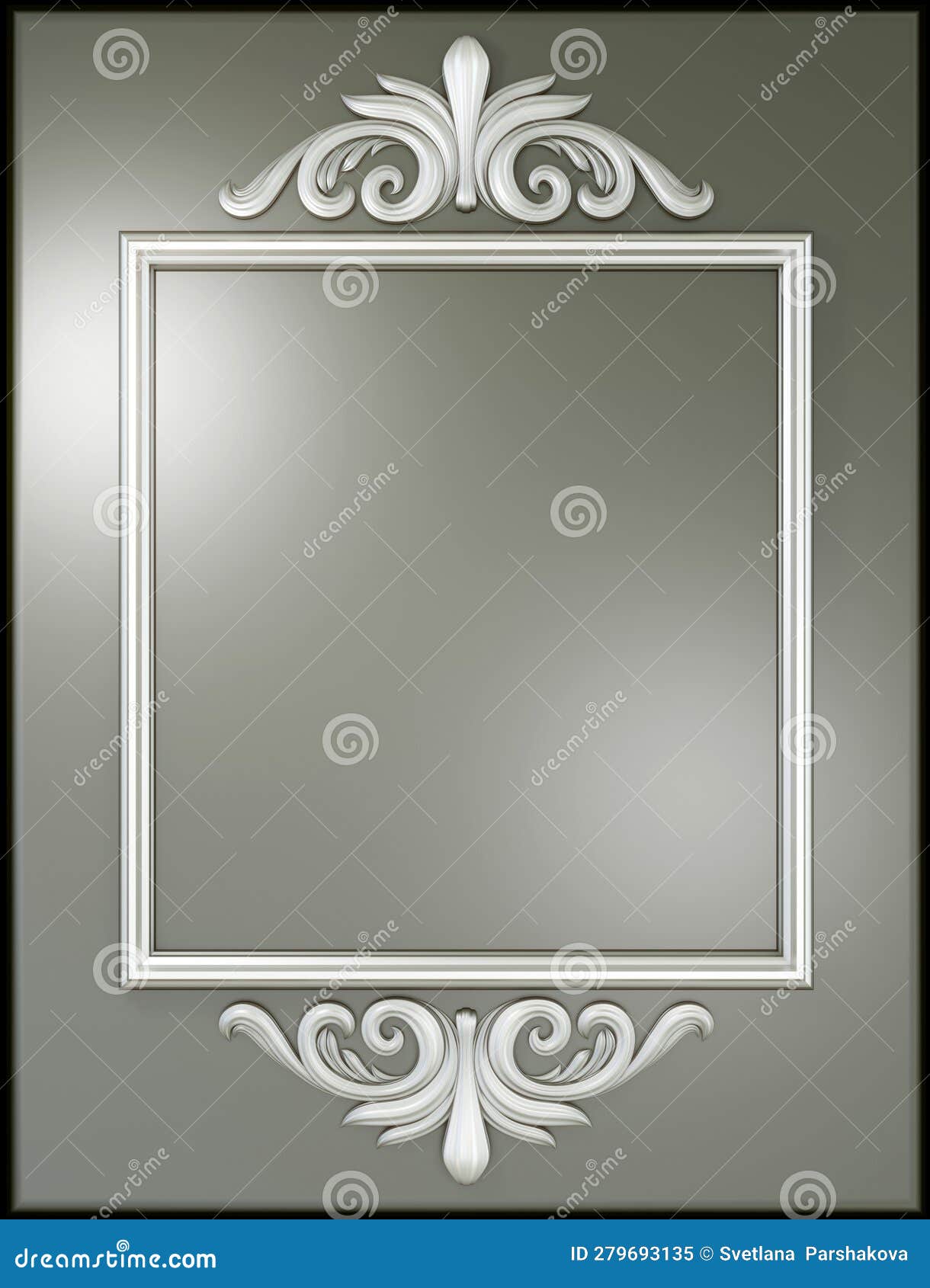 Decorative Framework with Baroque Element, Molding Imitation Stock ...