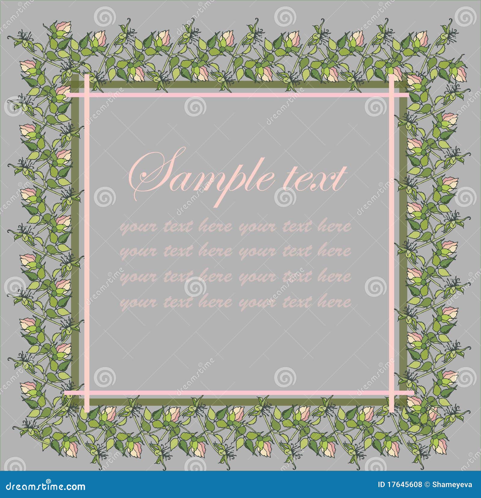 Decorative Framework. Wild Rose. Stock Vector - Illustration of ...