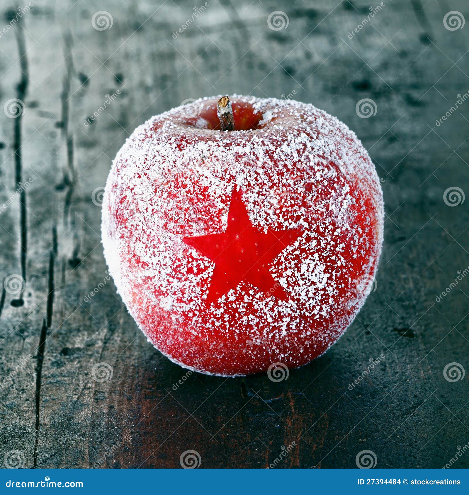 Decorative Fresh Christmas Apple Stock Photo - Image of cold, icing ...