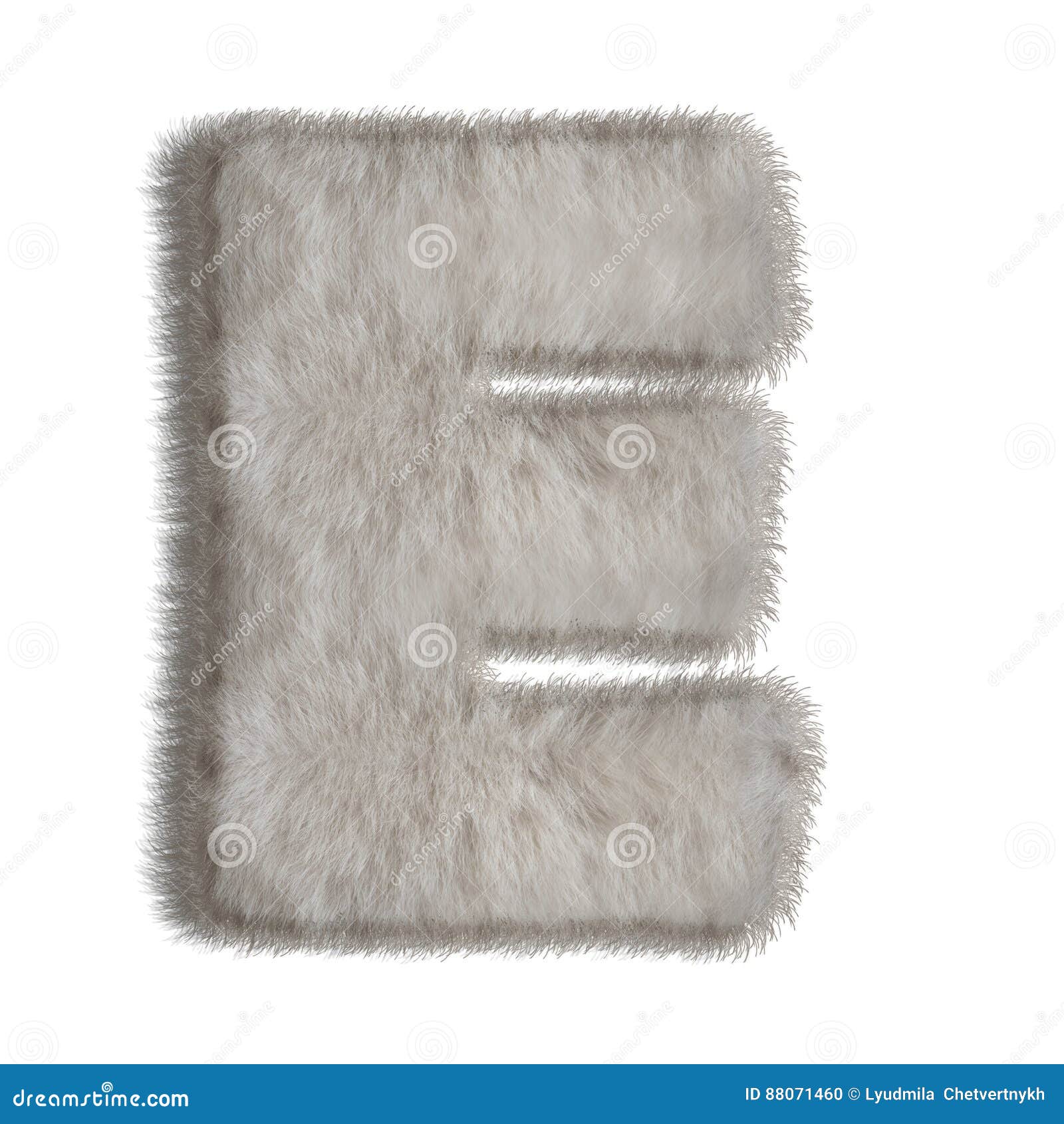 Decorative fur letter E stock vector. Illustration of element - 88071460
