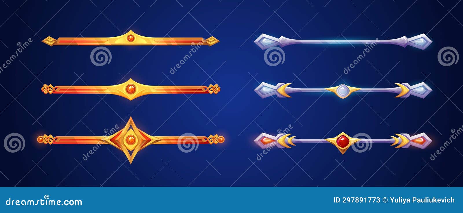 Decorative Game Ui Divider and Text Border Stock Vector - Illustration ...