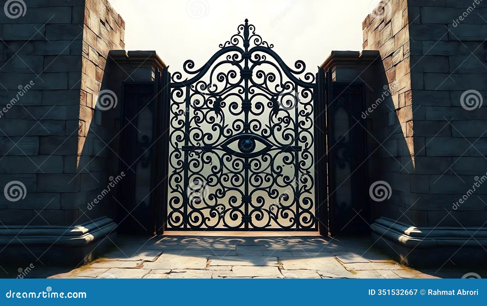 A Decorative Gate Featuring an Eye Motif, Symbolizing Mystery or ...