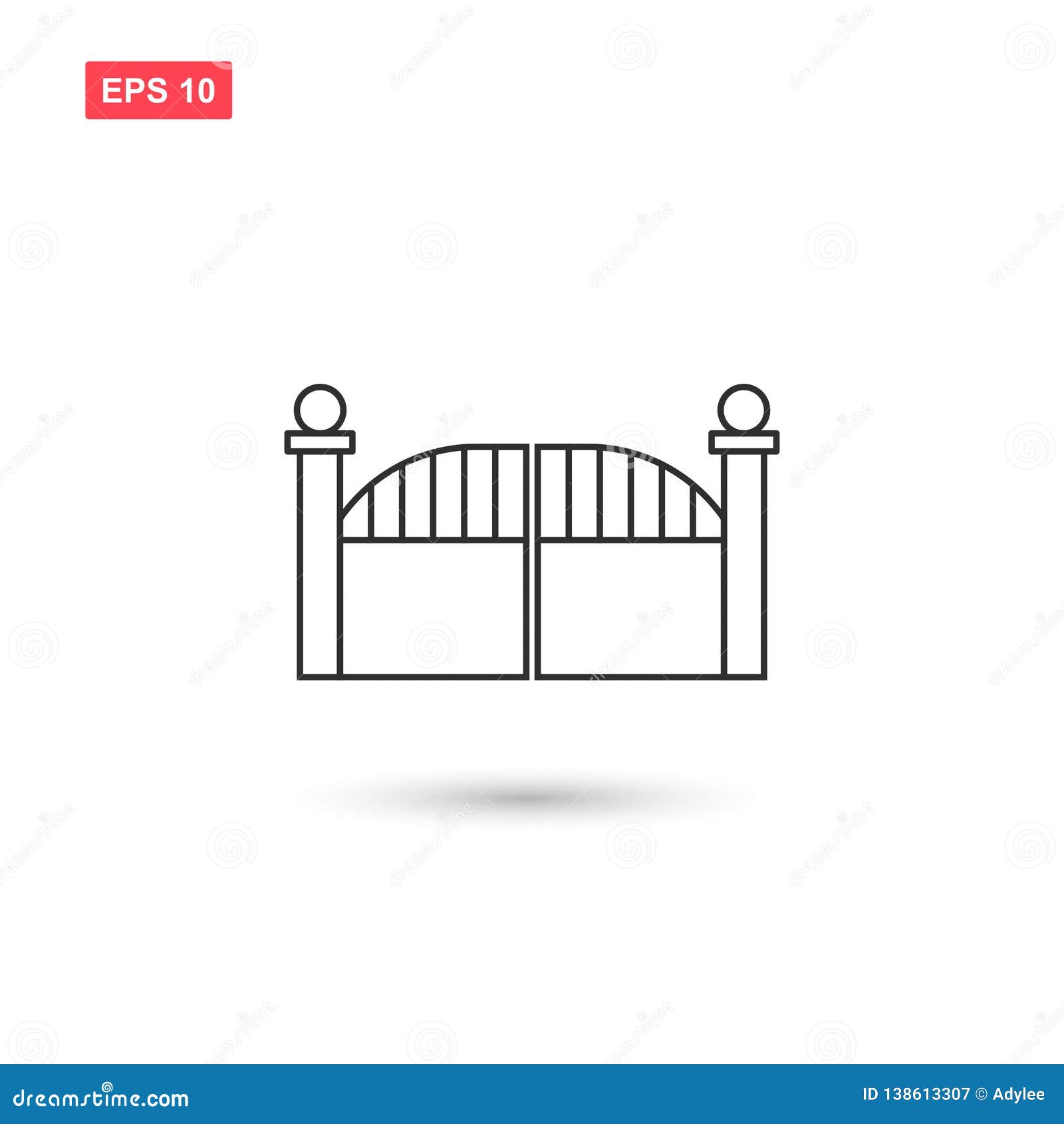 Decorative Gate Icon Vector Design Isolated 4 Stock Vector ...