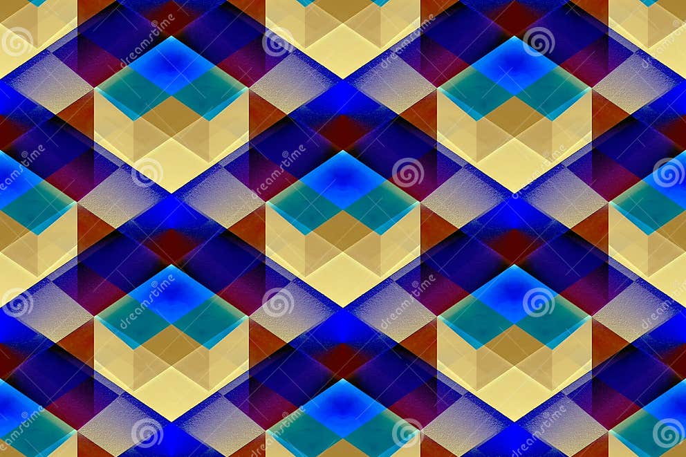 Decorative Geometric Cubes. Stock Photo - Image of symmetry, azure ...