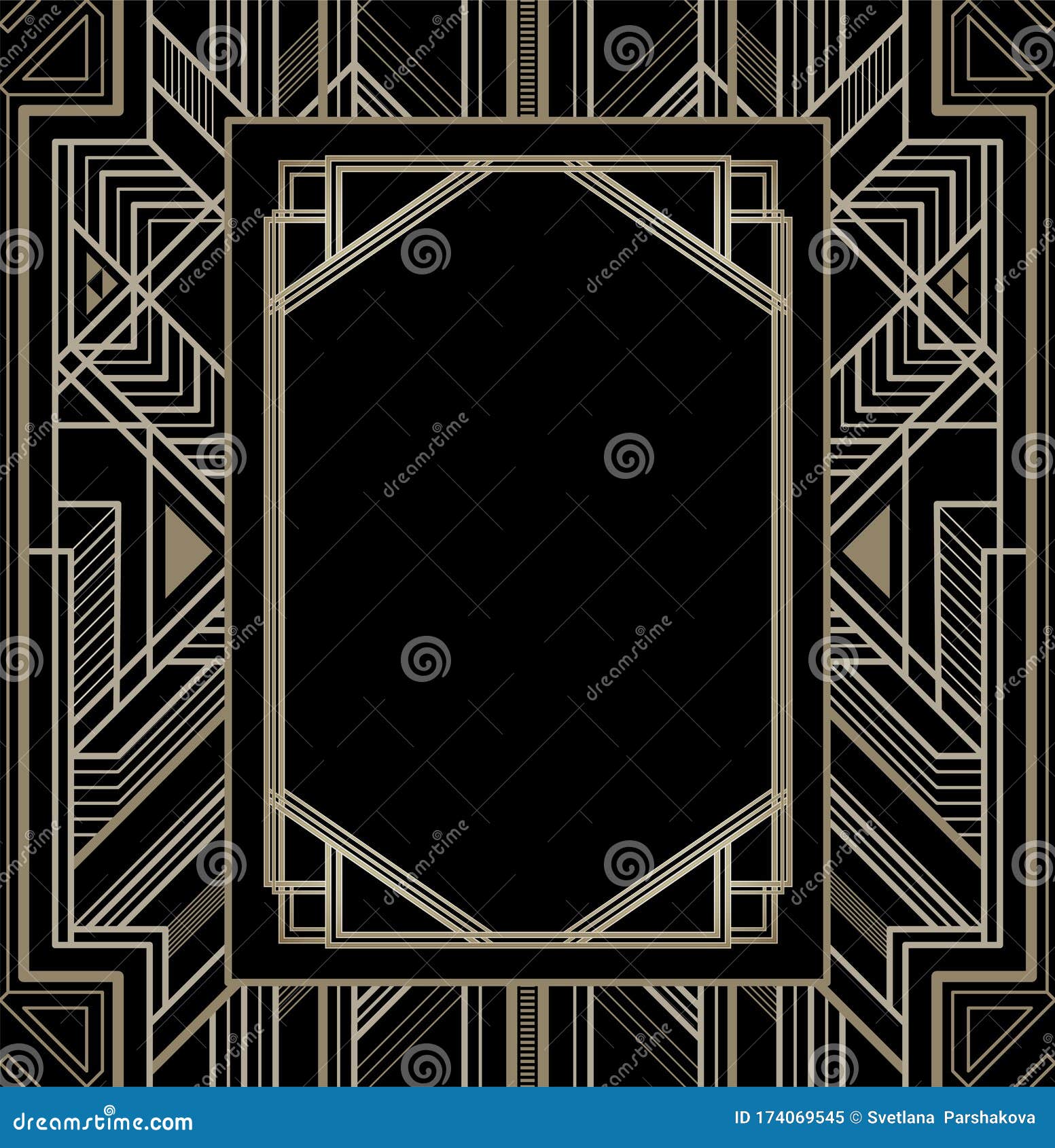 Decorative Geometric Framework. Art Deco Style. Stock Vector ...