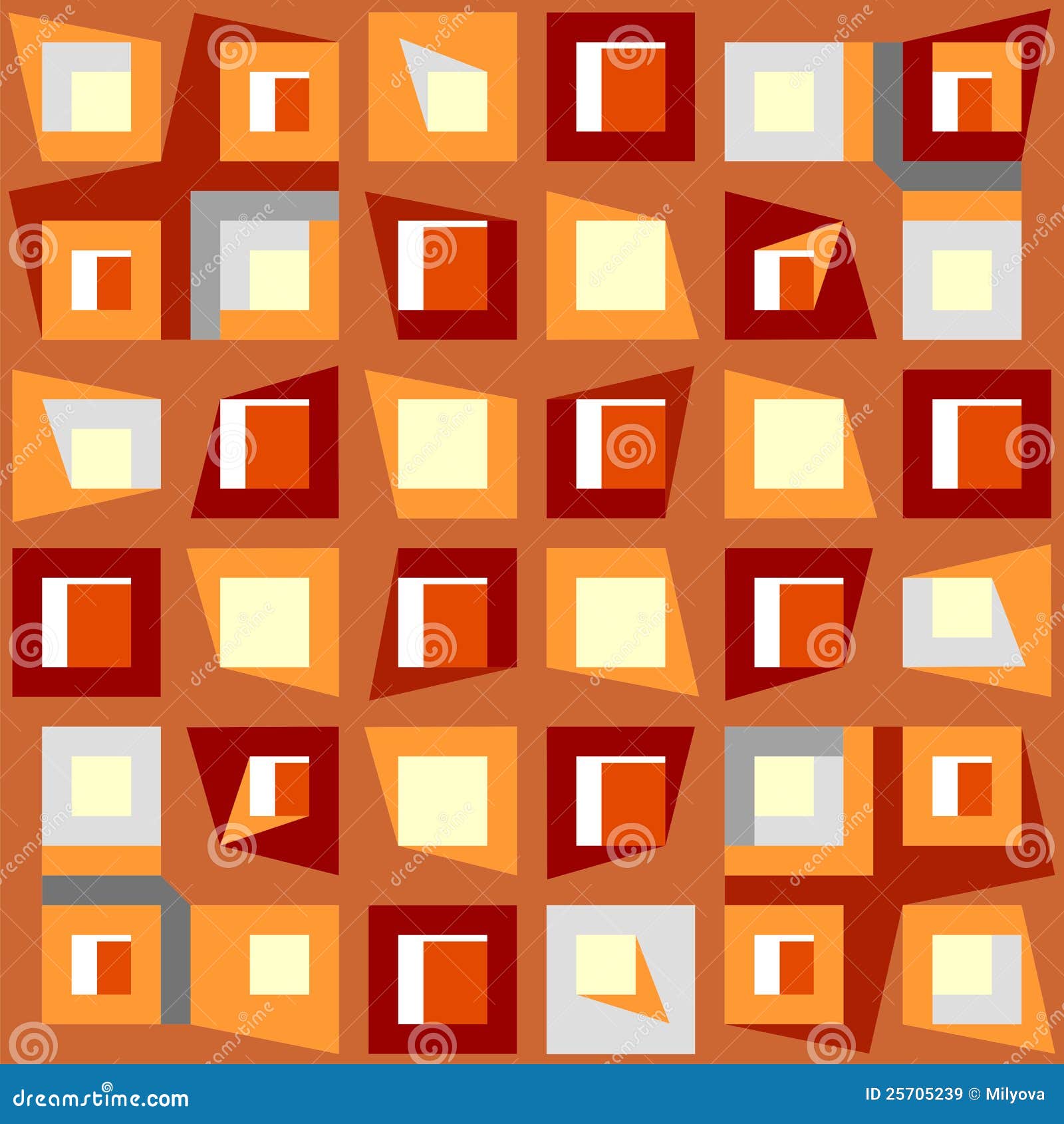 Decorative Geometric Patchwork Seamless Pattern. Stock Illustration ...