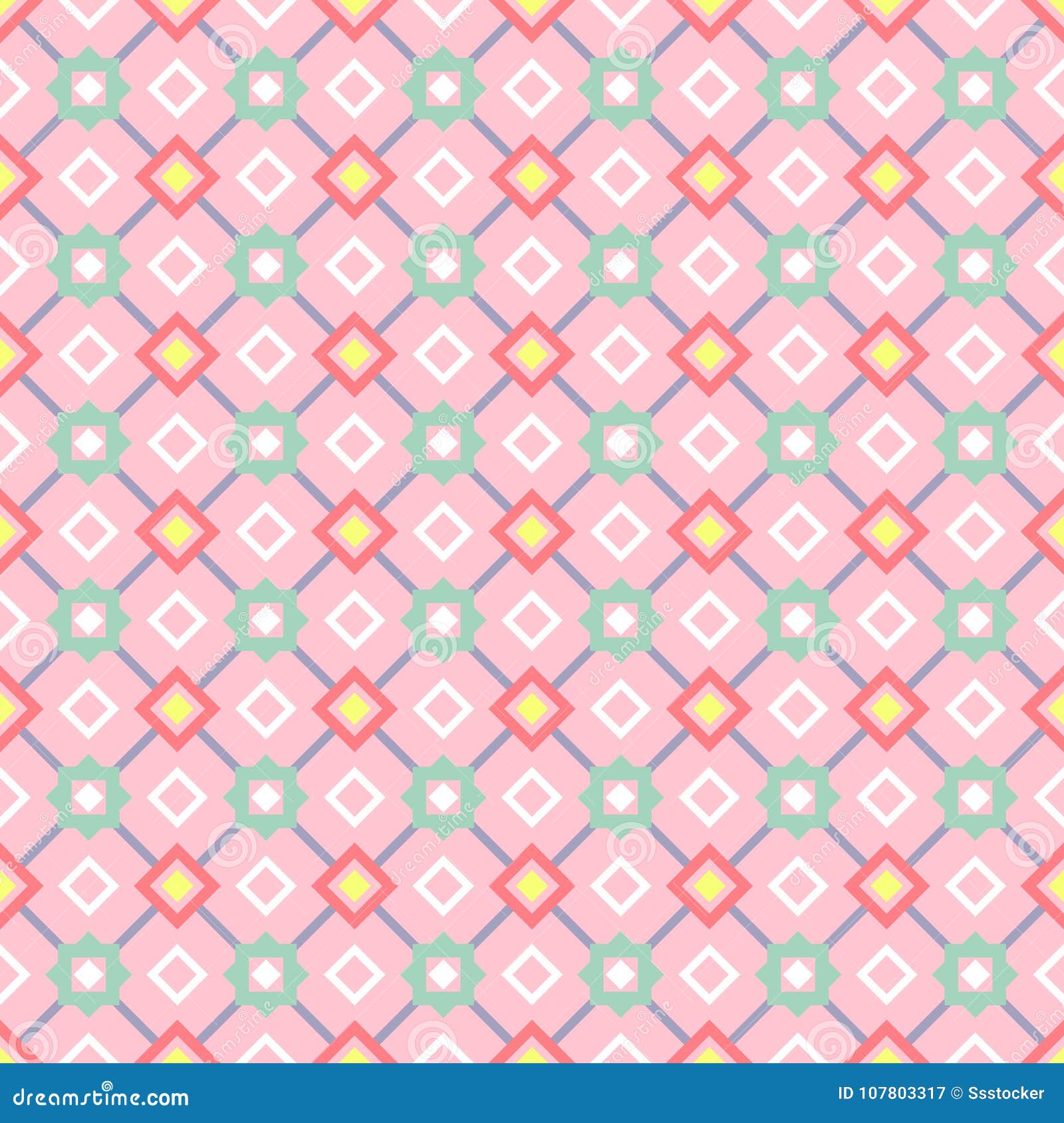 Decorative Geometric Pattern in Pink Stock Vector - Illustration of ...