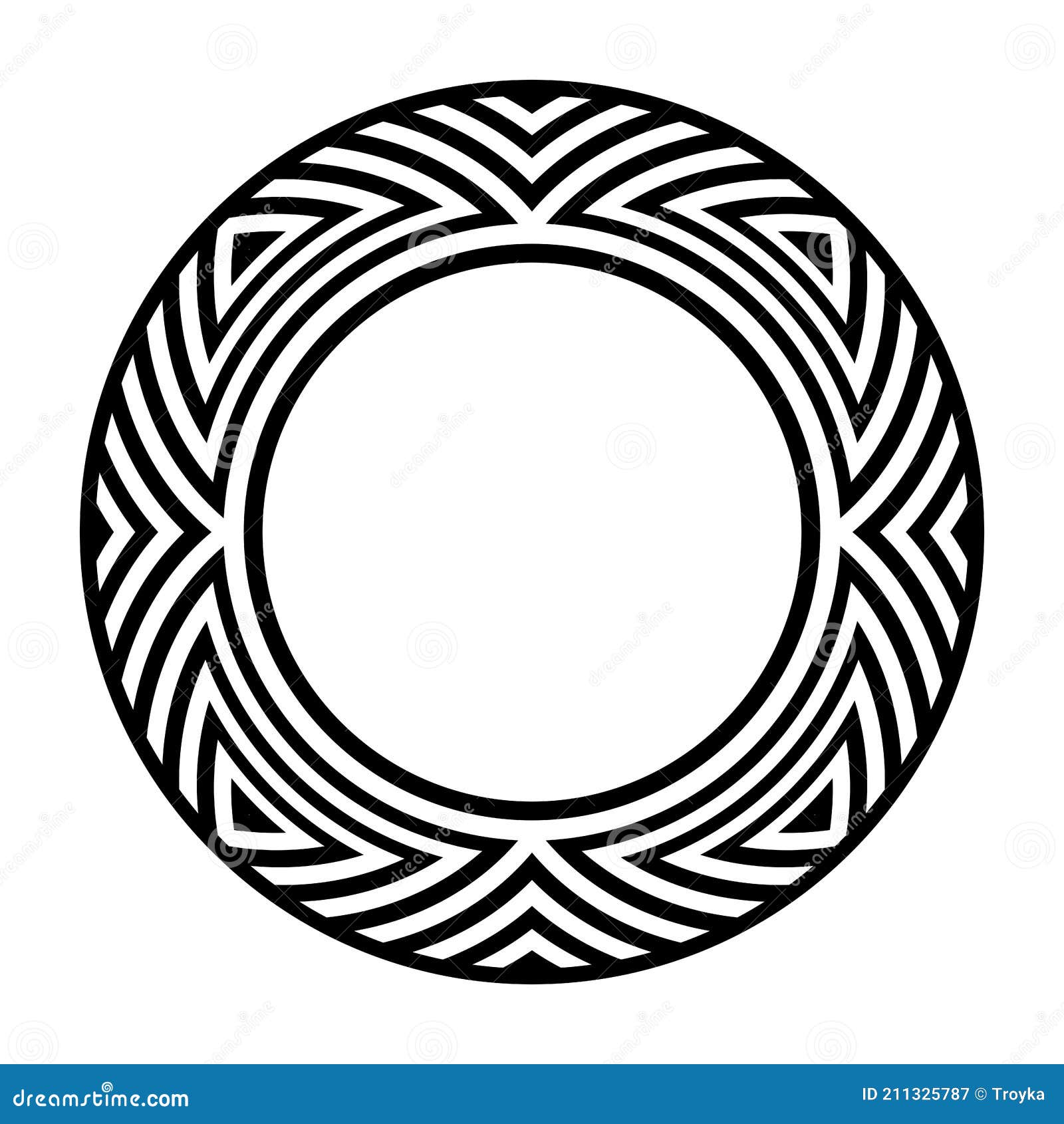 Decorative Geometric Pattern for Round Frame. Circle Design Element ...