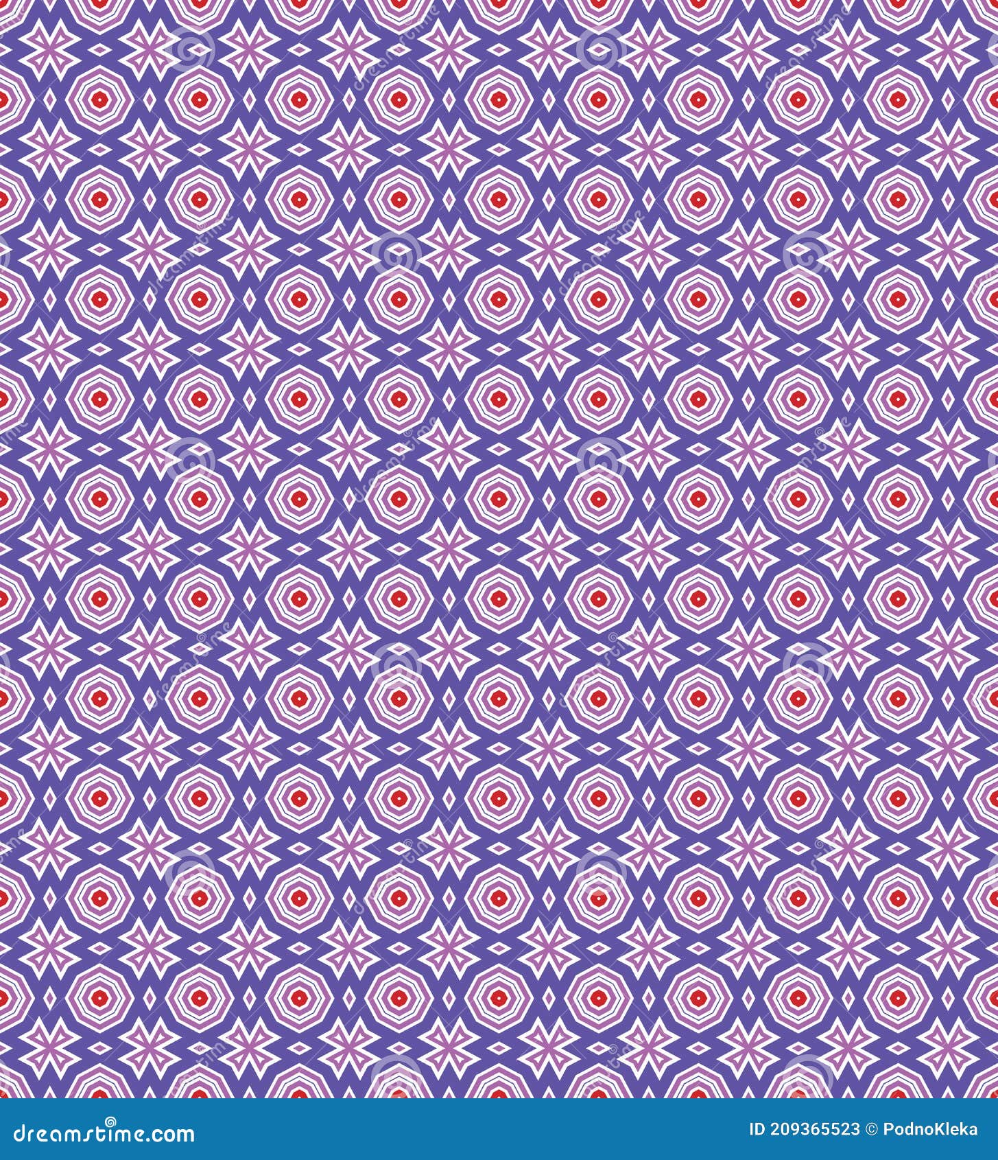 Decorative Geometric Purple Circle Floral Flower Vector Seamless Fabric ...