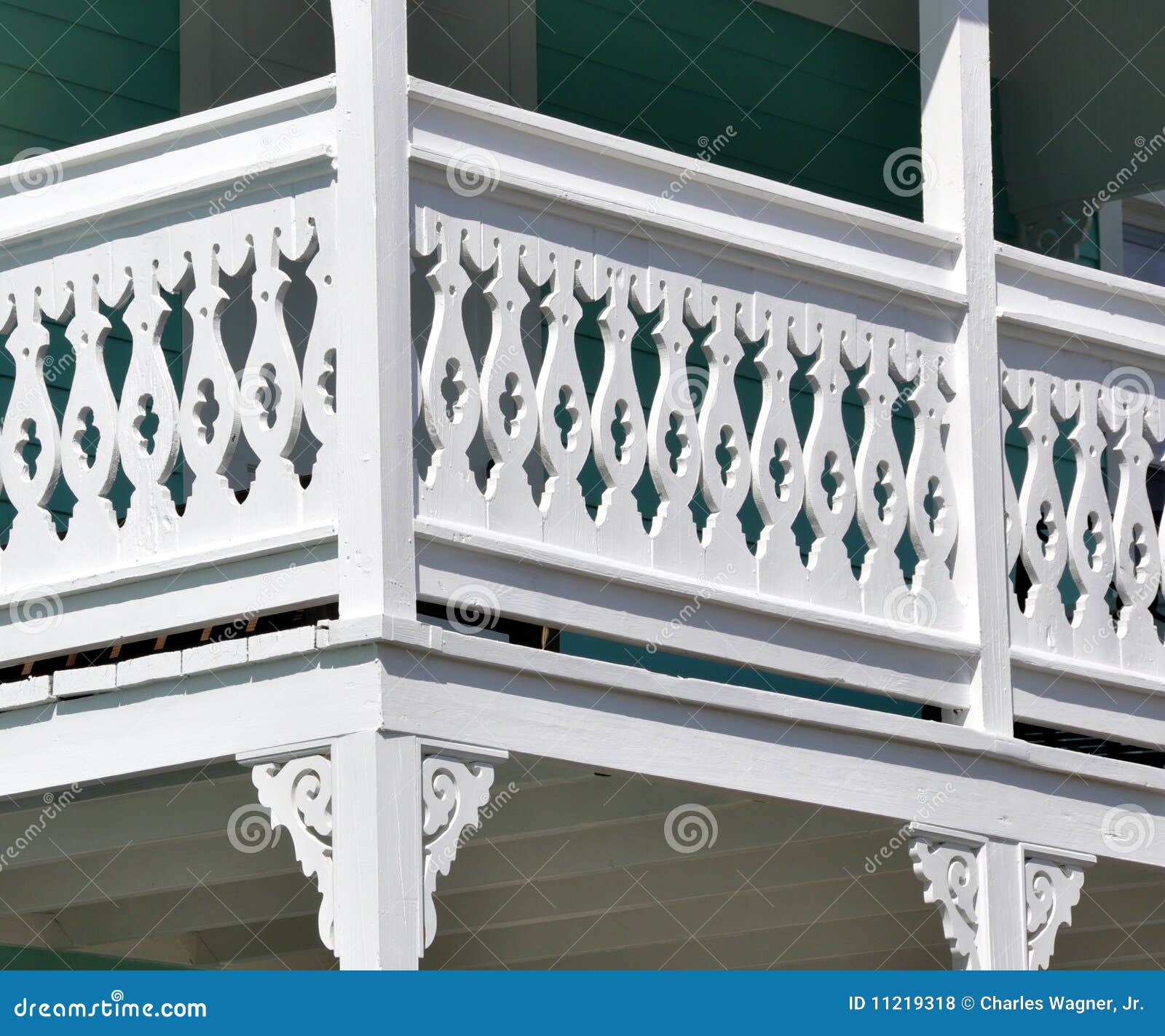 Decorative Gingerbread Railing Stock Photo - Image of painted ...