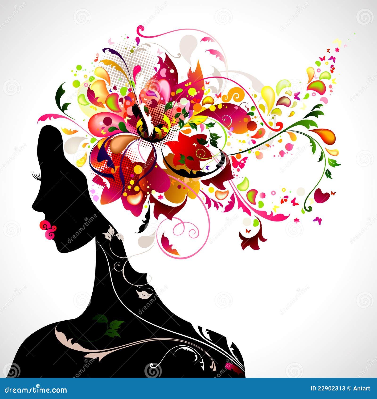 Decorative girl stock vector. Illustration of composition - 22902313