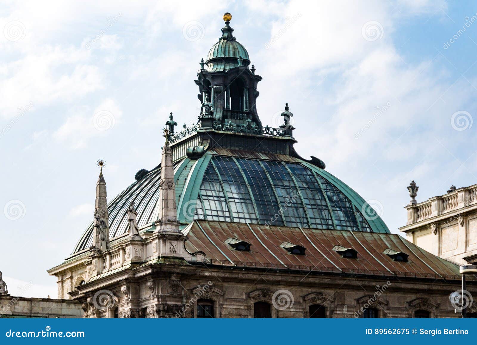 Decorative Glass Dome of Stately Older Building Stock Image - Image of ...