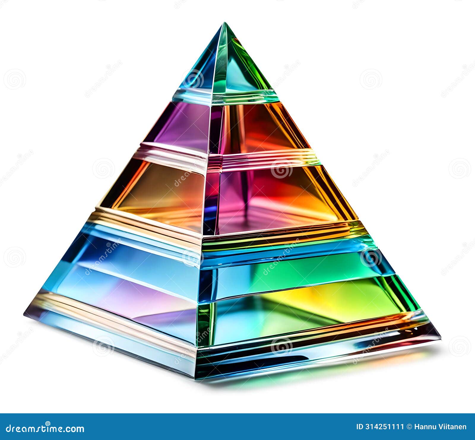 Decorative Glass Pyramid with Rainbow Color Segments Stock Illustration ...