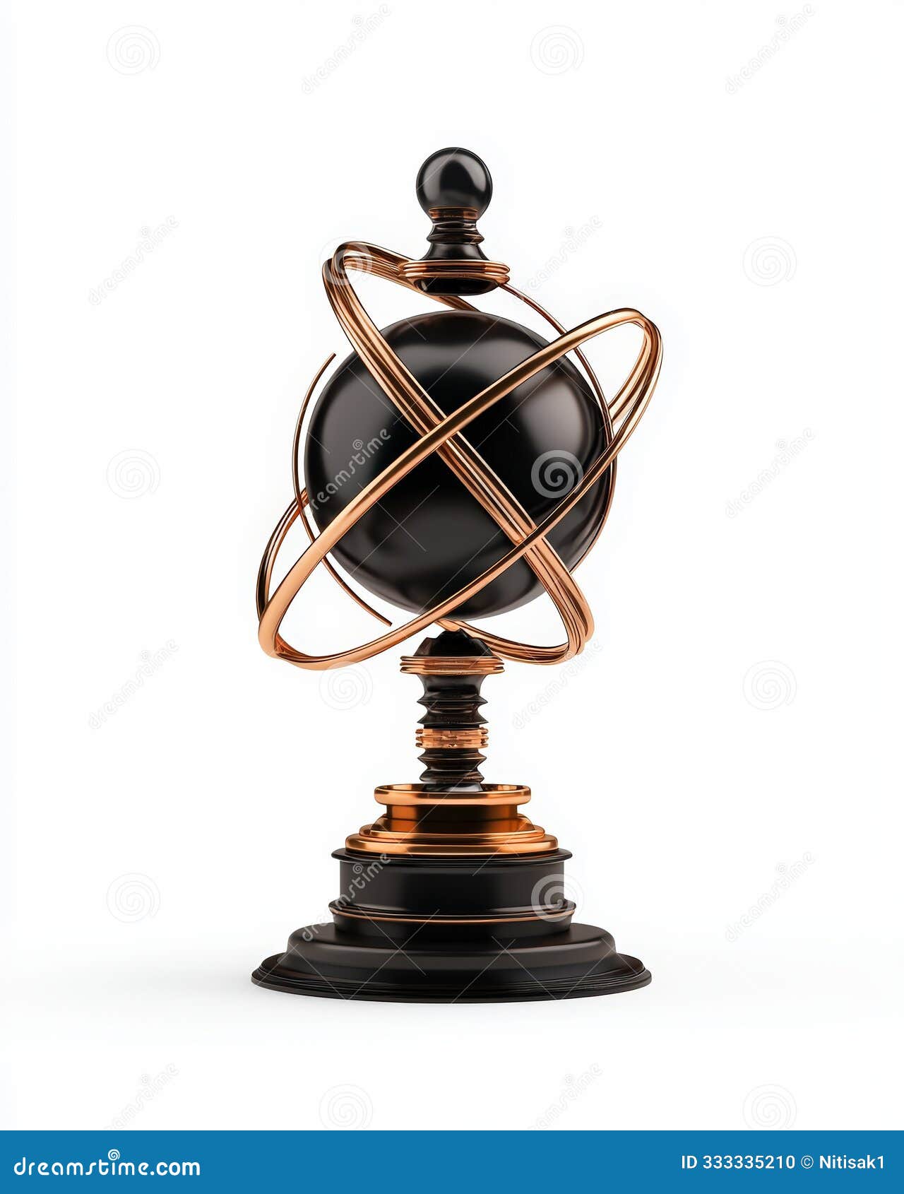 A Decorative Globe with Atomic Rings Symbolizing Science and Knowledge ...