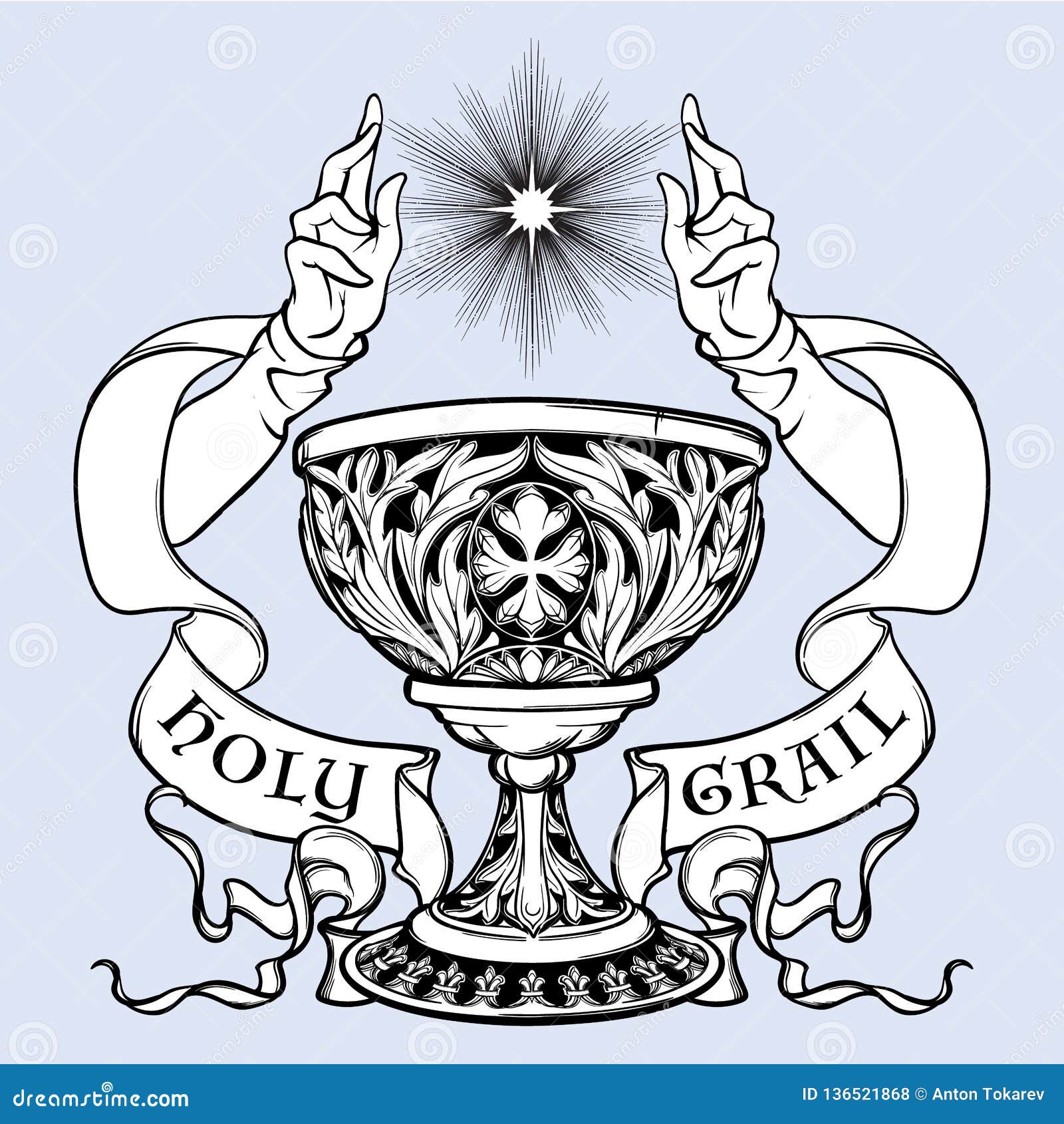 Decorative Goblet. Medieval Gothic Style Concept Art. Design Element ...