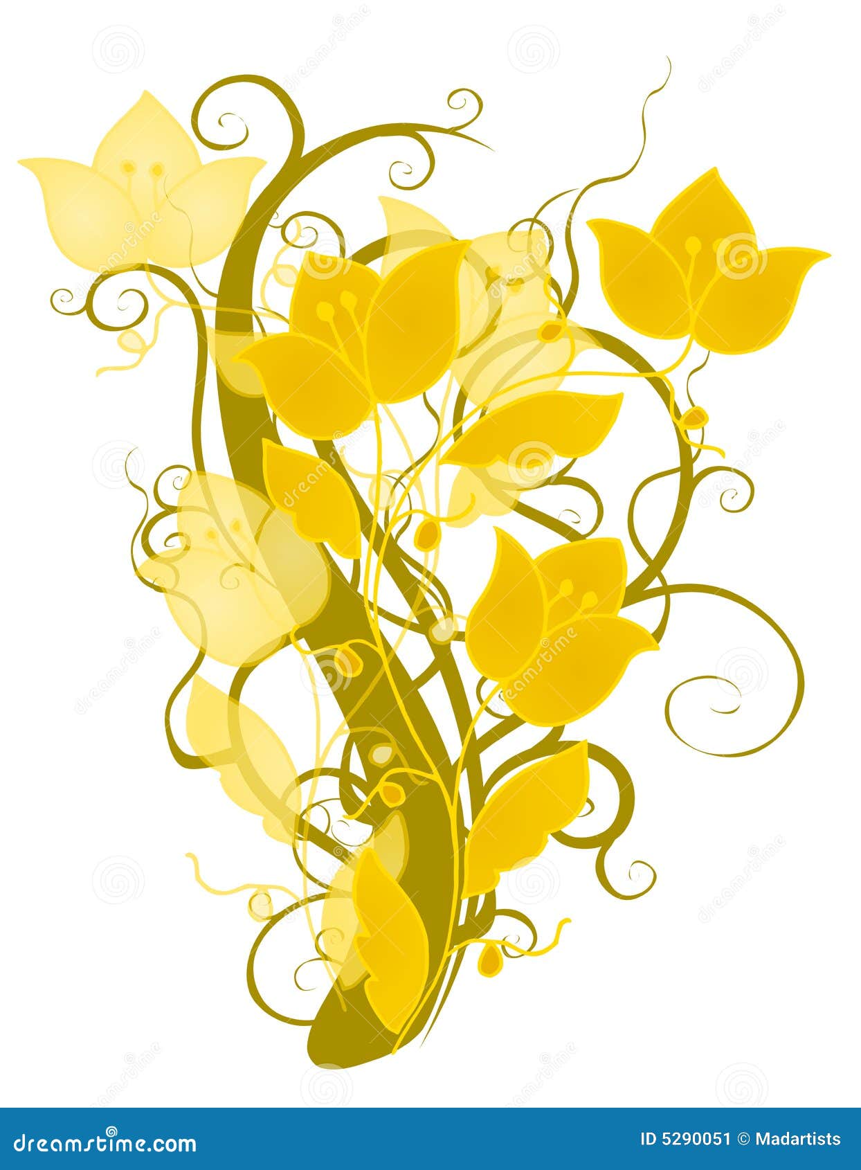 Decorative Gold Flower Design Stock Illustration - Illustration of ...