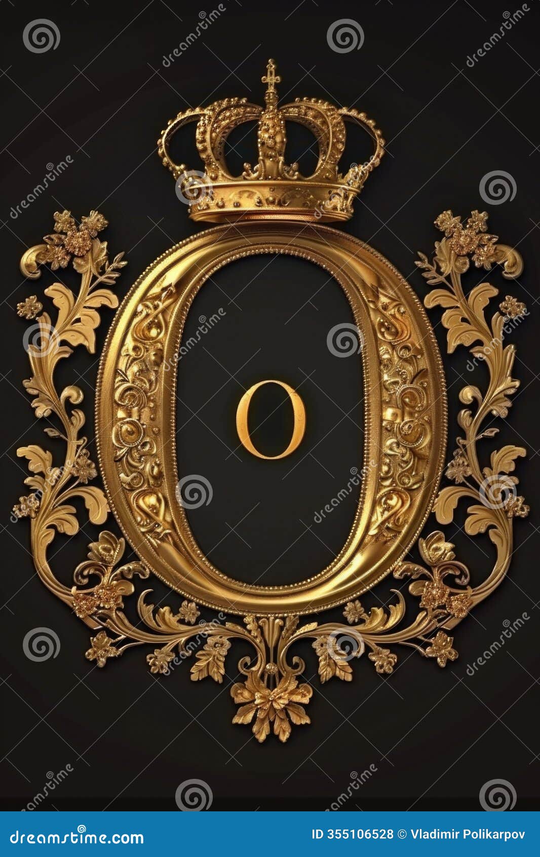 A Decorative Gold Frame with a Crown on Top, Perfect for Framing ...