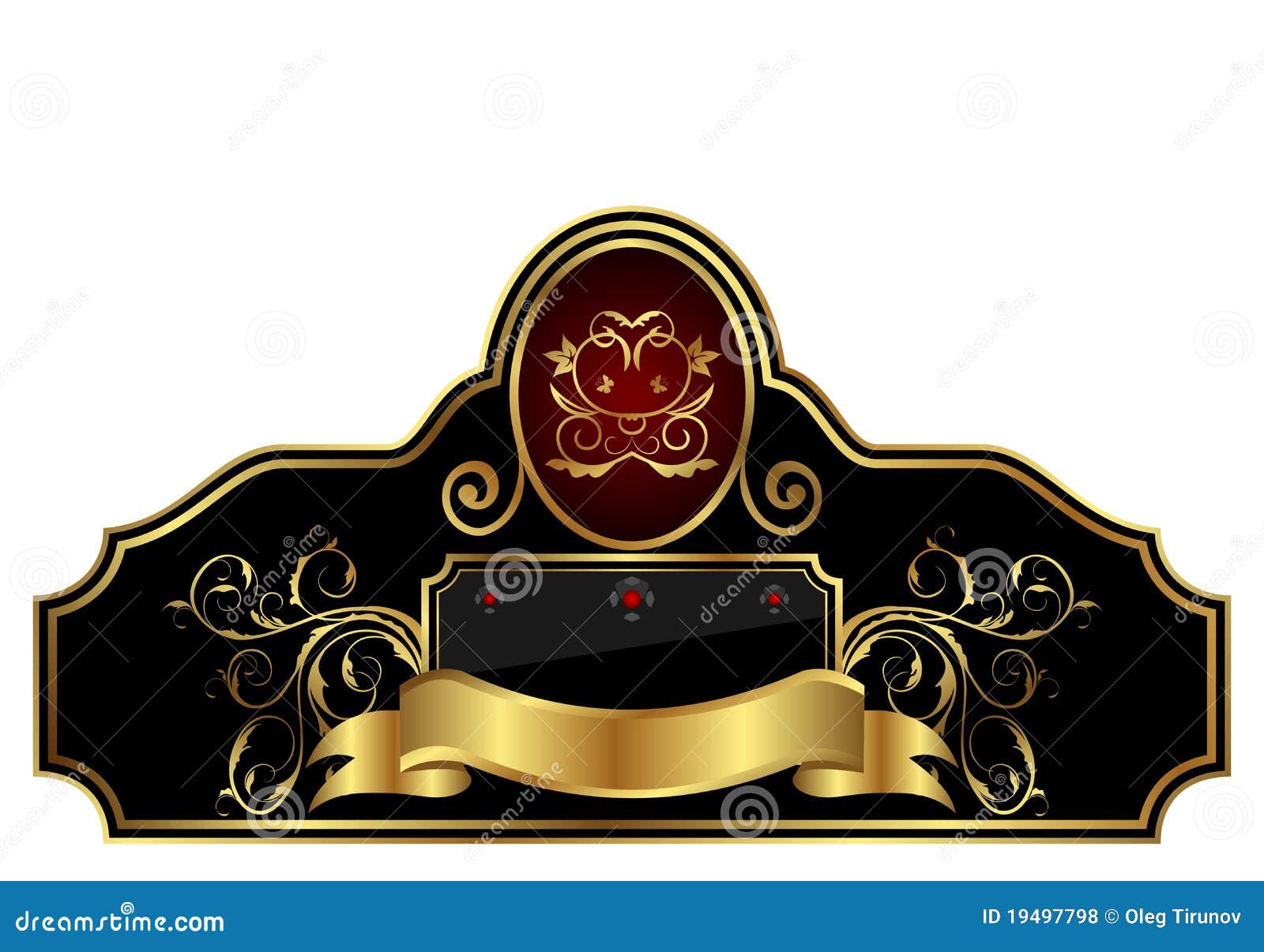 Decorative Gold Frame Label Vector Illustration | CartoonDealer.com ...