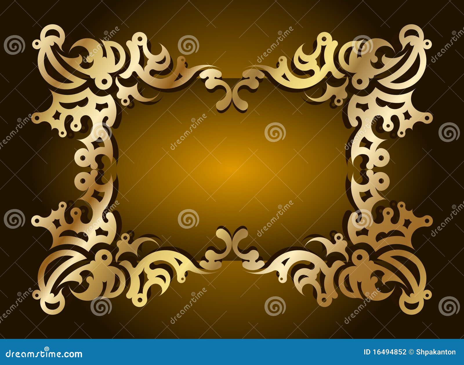 Decorative Gold Frame for Text. Vector Stock Vector - Illustration of ...
