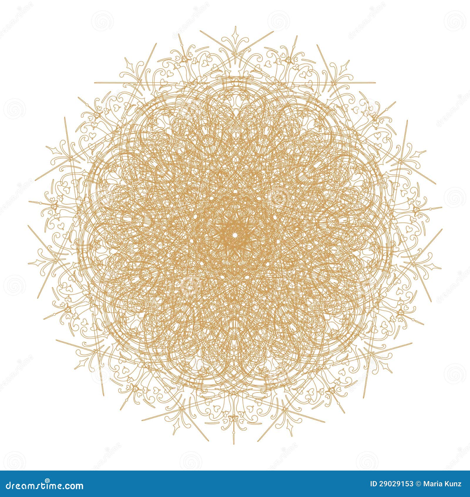 Decorative Gold and Frame with Vintage Round Patterns on White! Stock ...