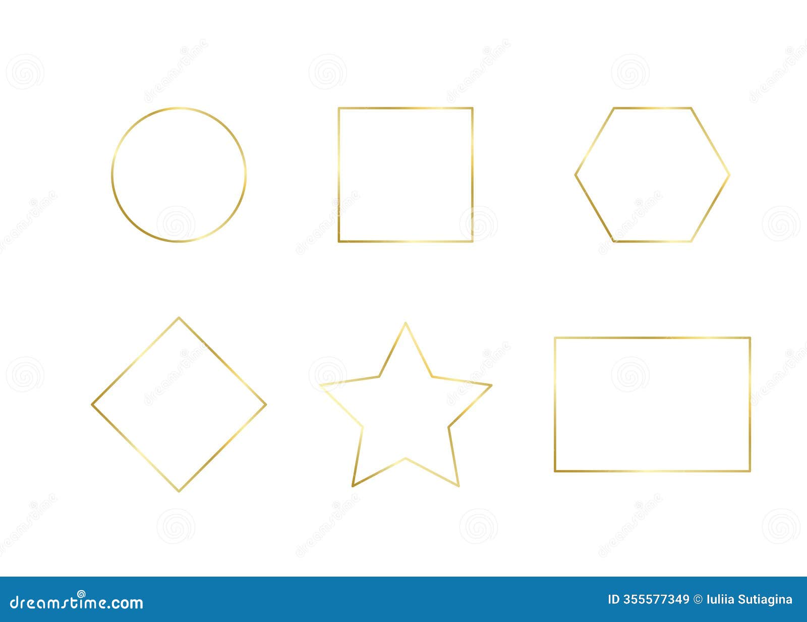 Decorative Gold Frames Different Forms for Note Text. Vintage Rectangle ...