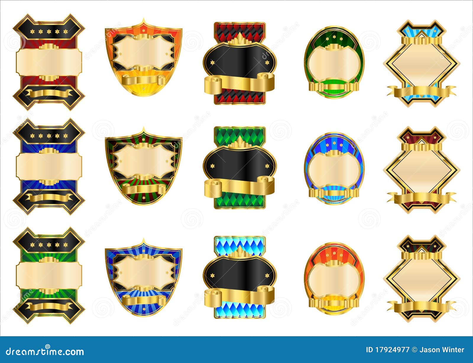 Decorative Gold Labels stock vector. Illustration of ornamental - 17924977