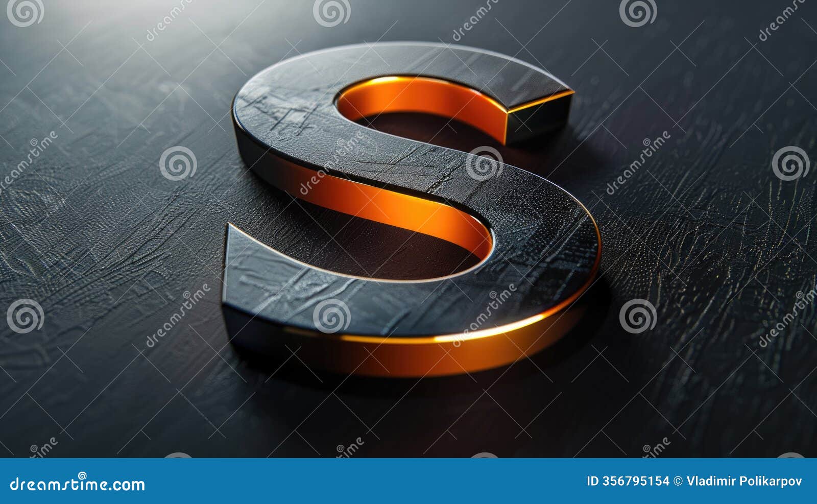 A Decorative Gold Letter S on a Table Stock Photo - Image of typography ...
