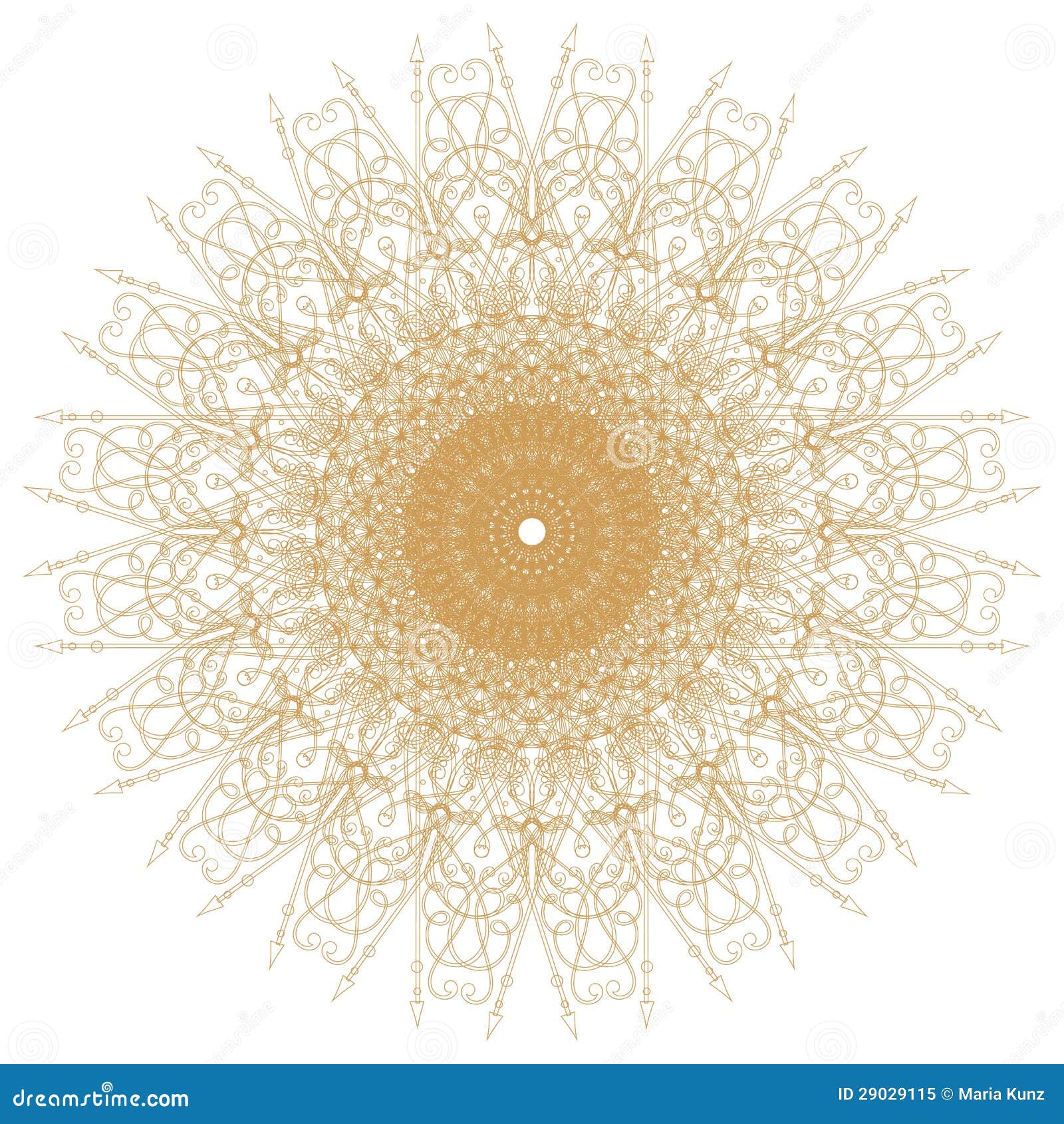 Decorative Gold Patterns on White Stock Illustration - Illustration of ...