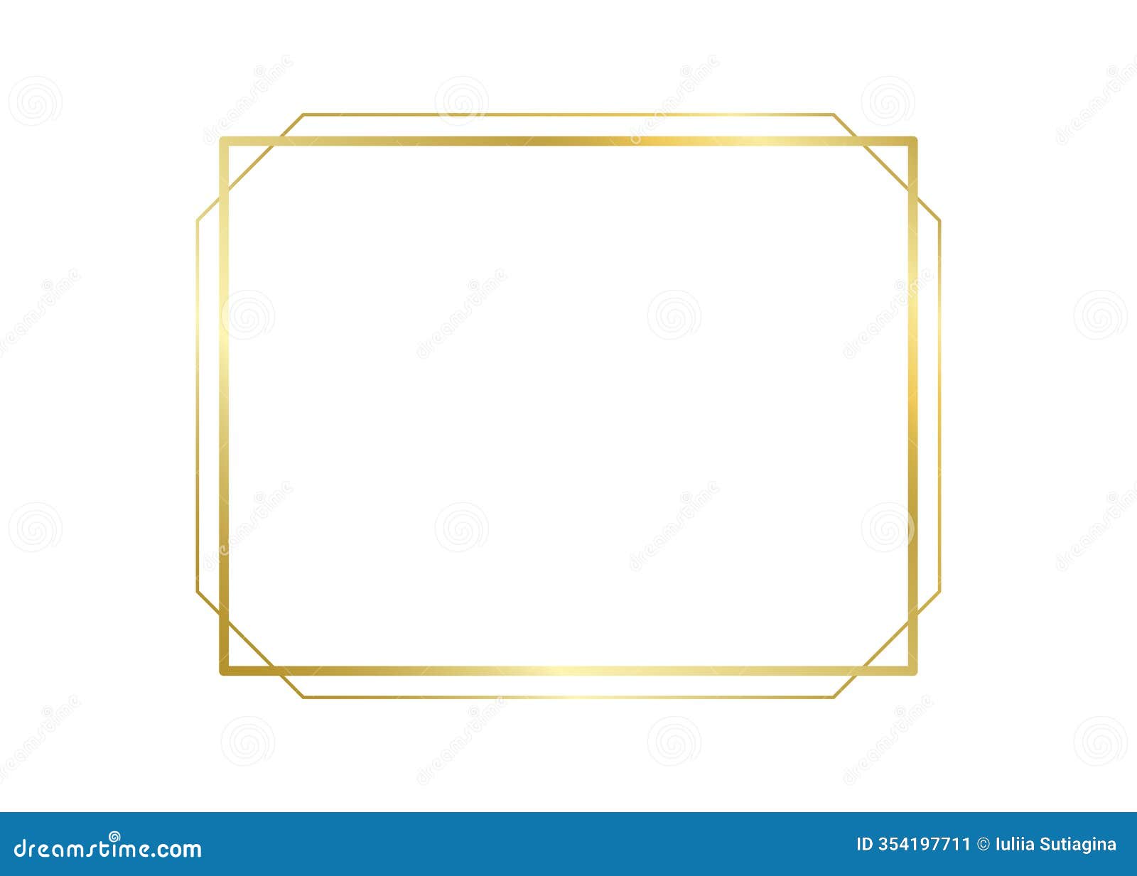 Decorative Gold Rectangle Frame for Note Text. Vintage Rectangular ...