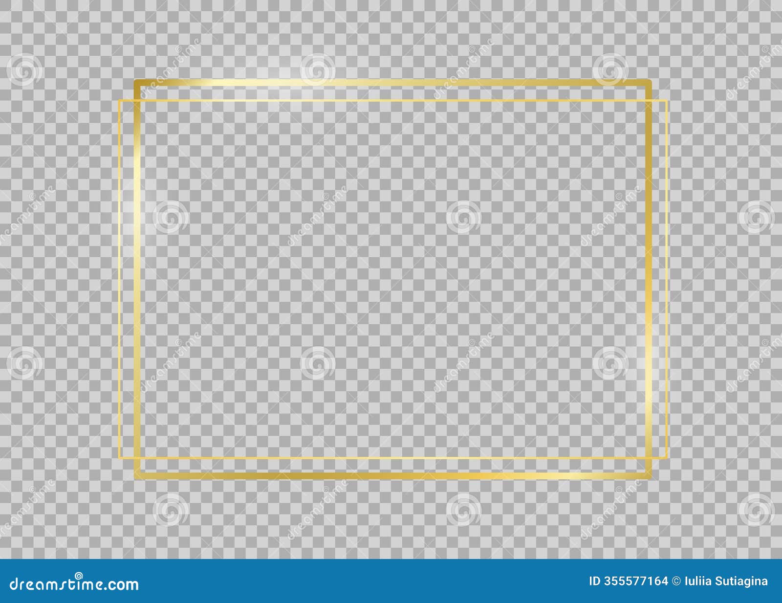 Decorative Gold Rectangle Frame for Note Text. Vintage Rectangular ...