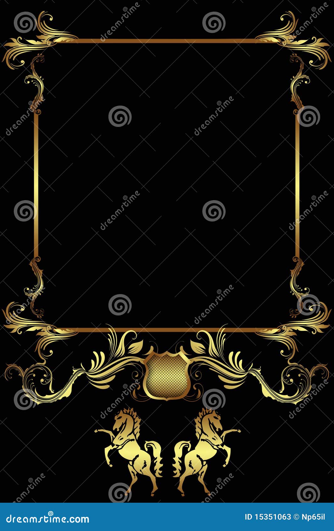 Decorative golden frame stock illustration. Illustration of album ...