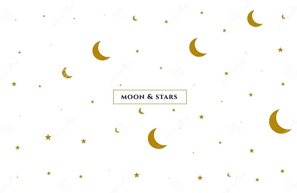 Decorative Golden Moon and Star Background Design Stock Illustration ...