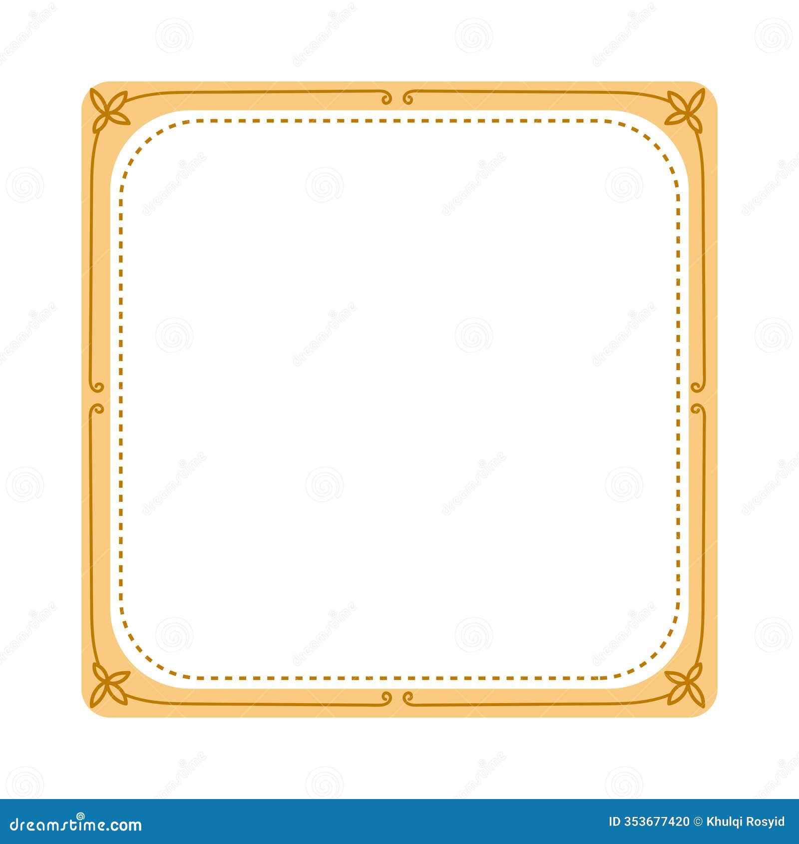 Decorative Golden Rectangle and Square Frame with Line Dot Border Stock ...