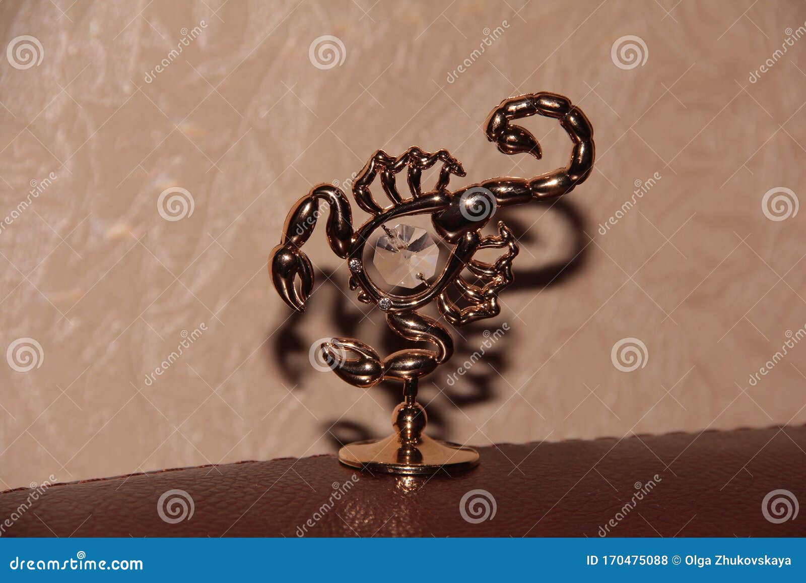 Decorative Golden Scorpion with Crystal Stock Photo - Image of pinch ...