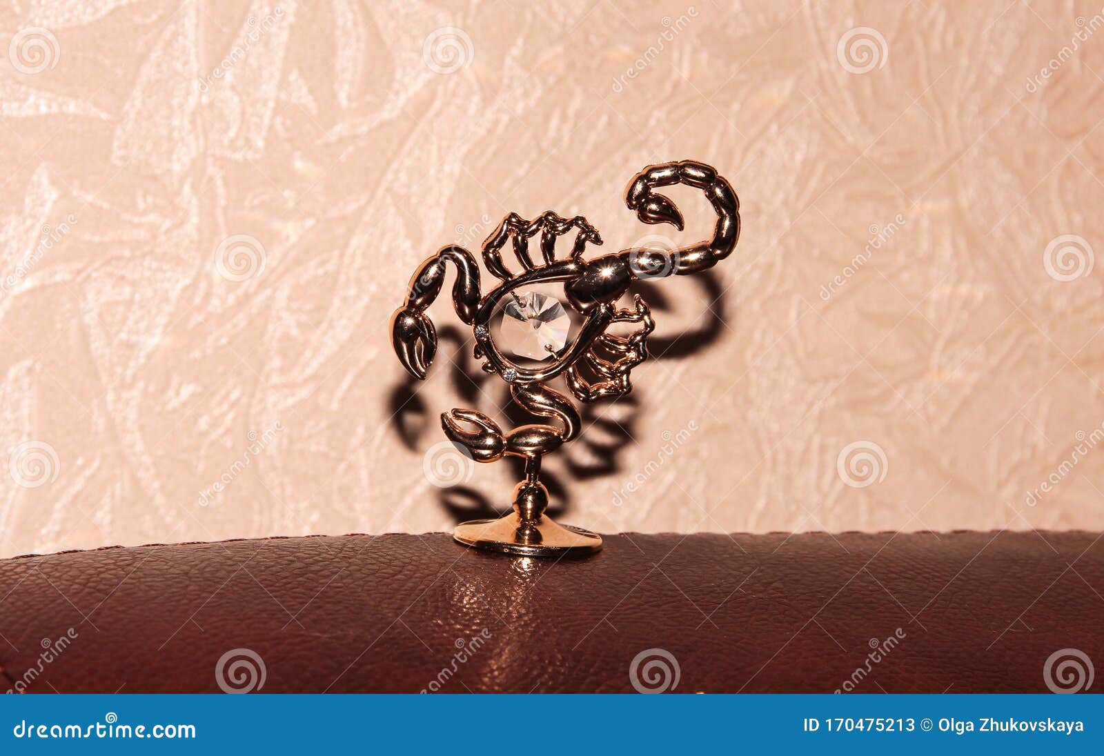 Decorative Golden Scorpion with Crystal Stock Image - Image of elegance ...