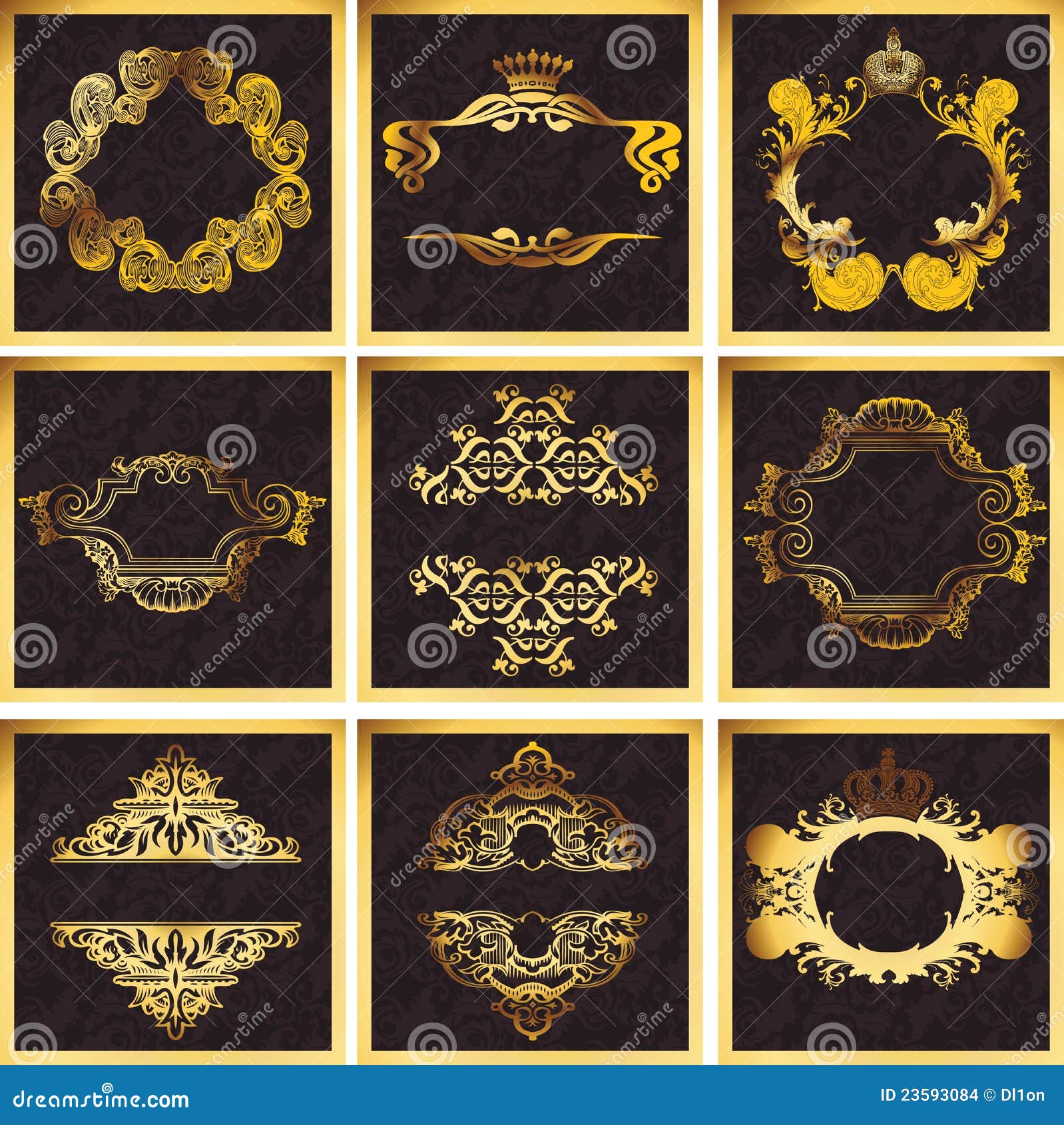 Decorative Golden Frame Royalty-Free Stock Photo | CartoonDealer.com ...