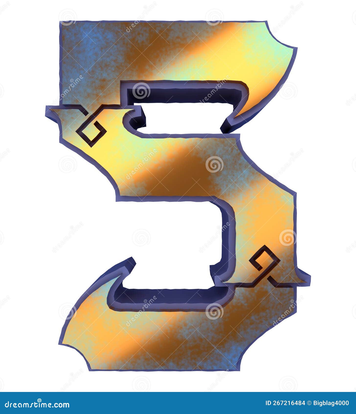 Decorative Gradient Number Isolated on White Background.Low Poly ...