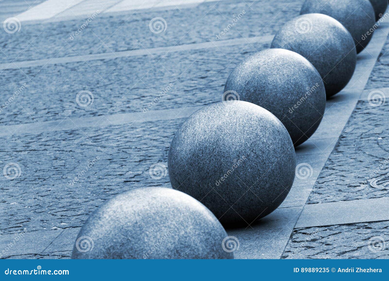 Decorative Granite Balls on a Pavement Stock Image - Image of ...