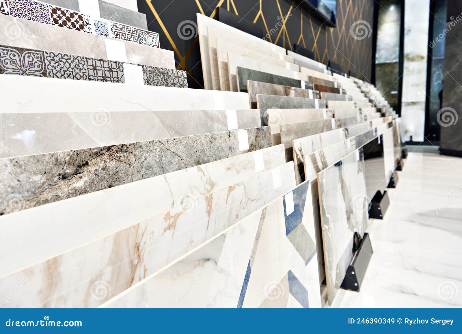 Decorative Granite Panels in Store Stock Image - Image of product ...