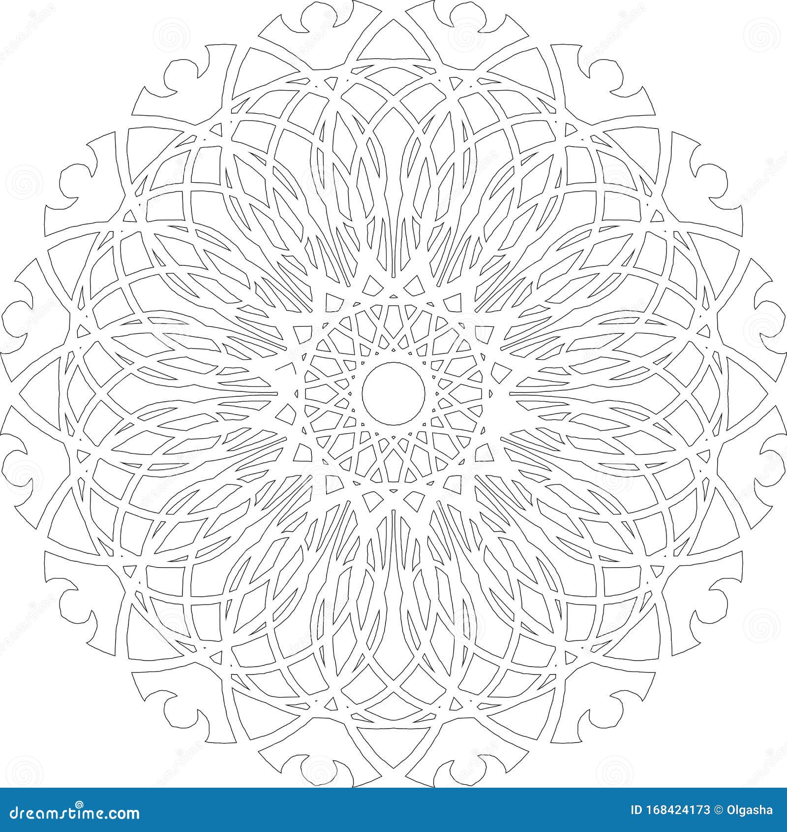 Decorative Graphic Contour Pattern of Mandala for Drawing 向量例证 - 插画 包括有 ...