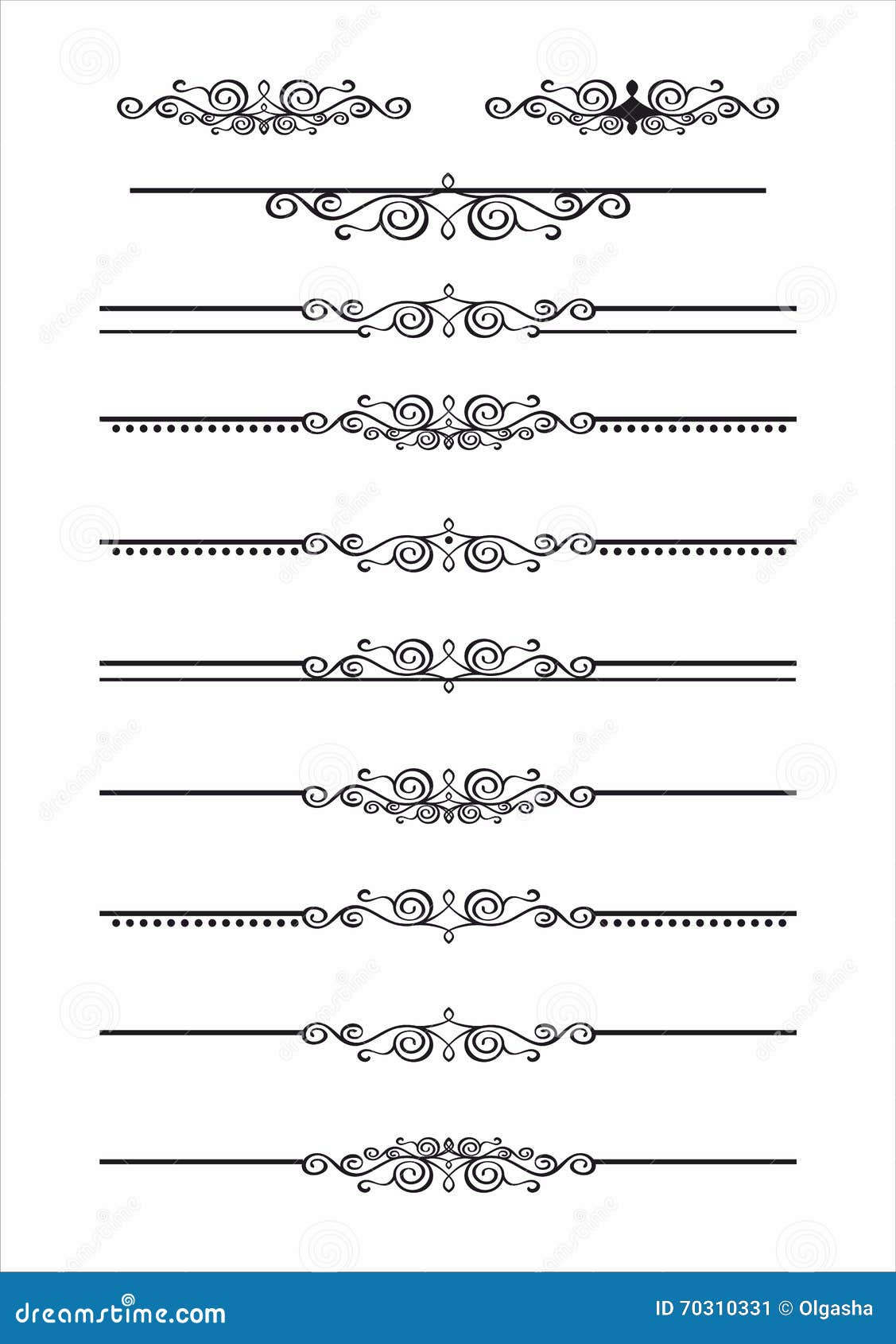 Decorative Graphic Divider Elements Stock Vector - Illustration of ...
