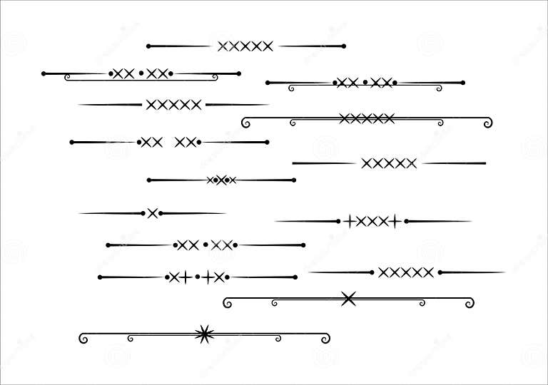 Decorative Graphic Divider Separator Element and Text Break Stock ...