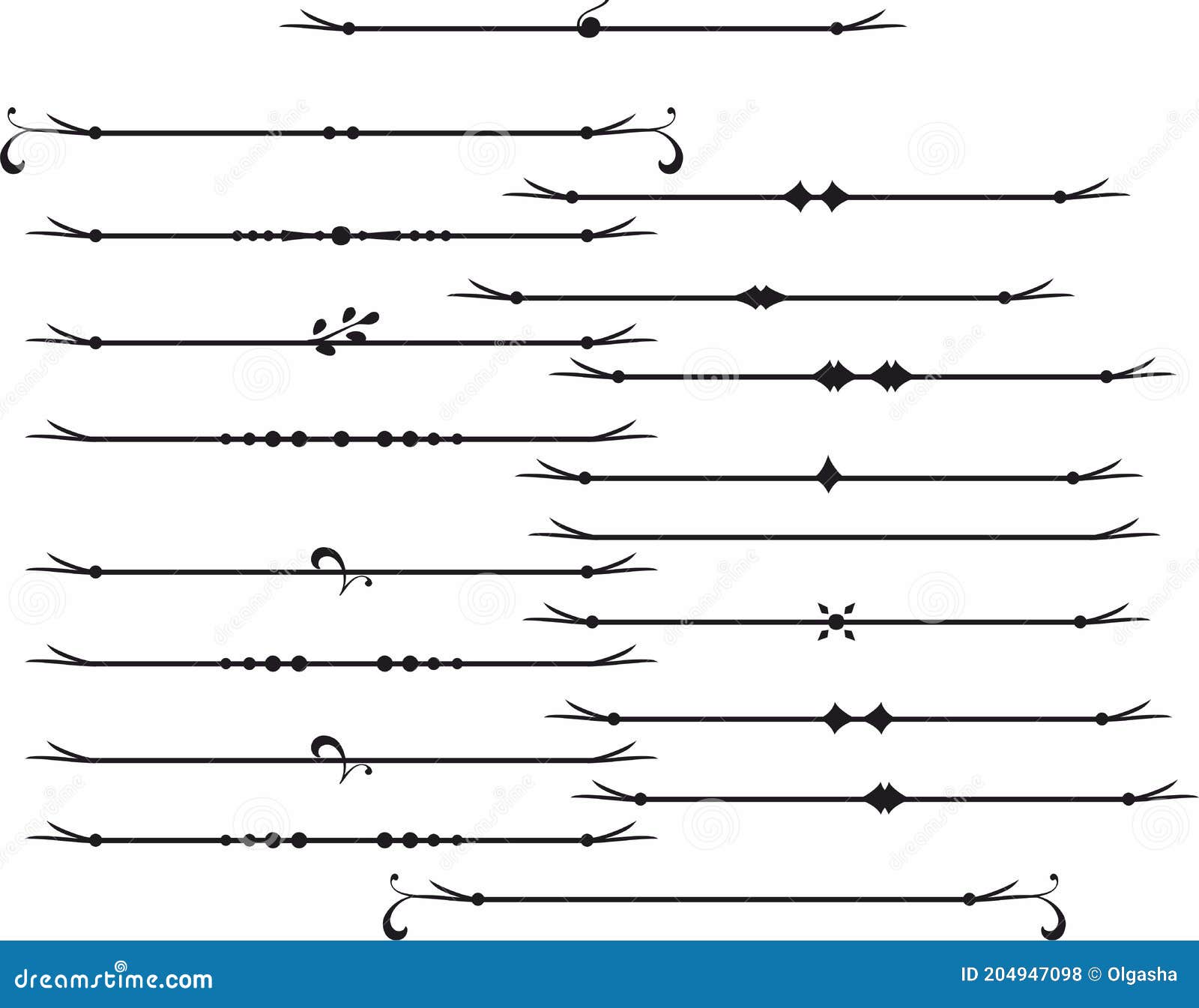 Decorative Graphic Element, Text Break Set Stock Vector - Illustration ...