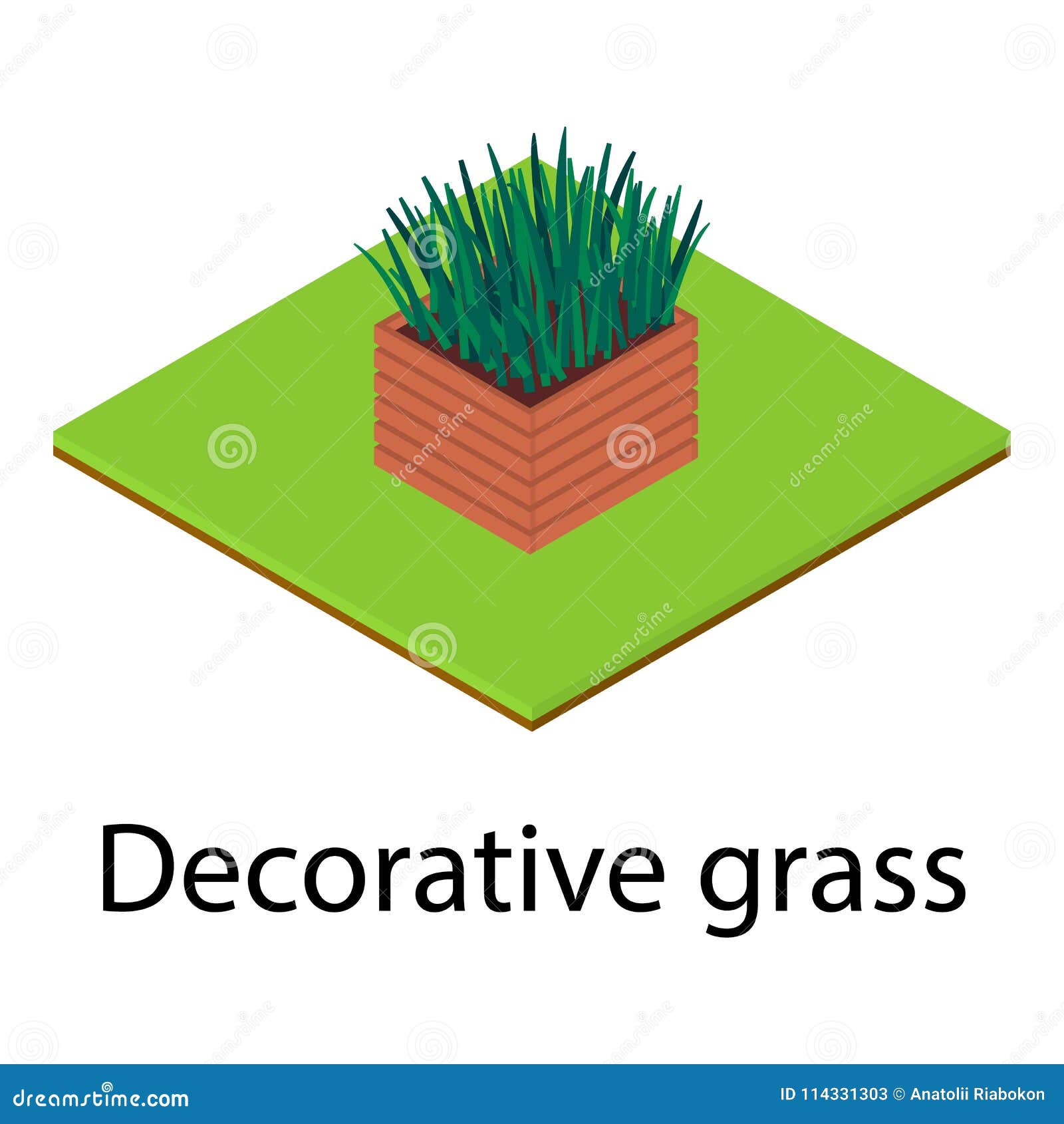 Decorative Grass Icon, Isometric Style Stock Vector - Illustration of ...