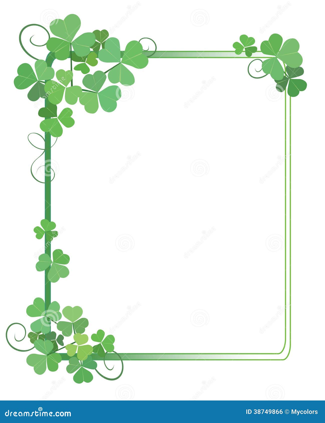 Decorative Green Frame with Shamrock - Vector Stock Vector ...