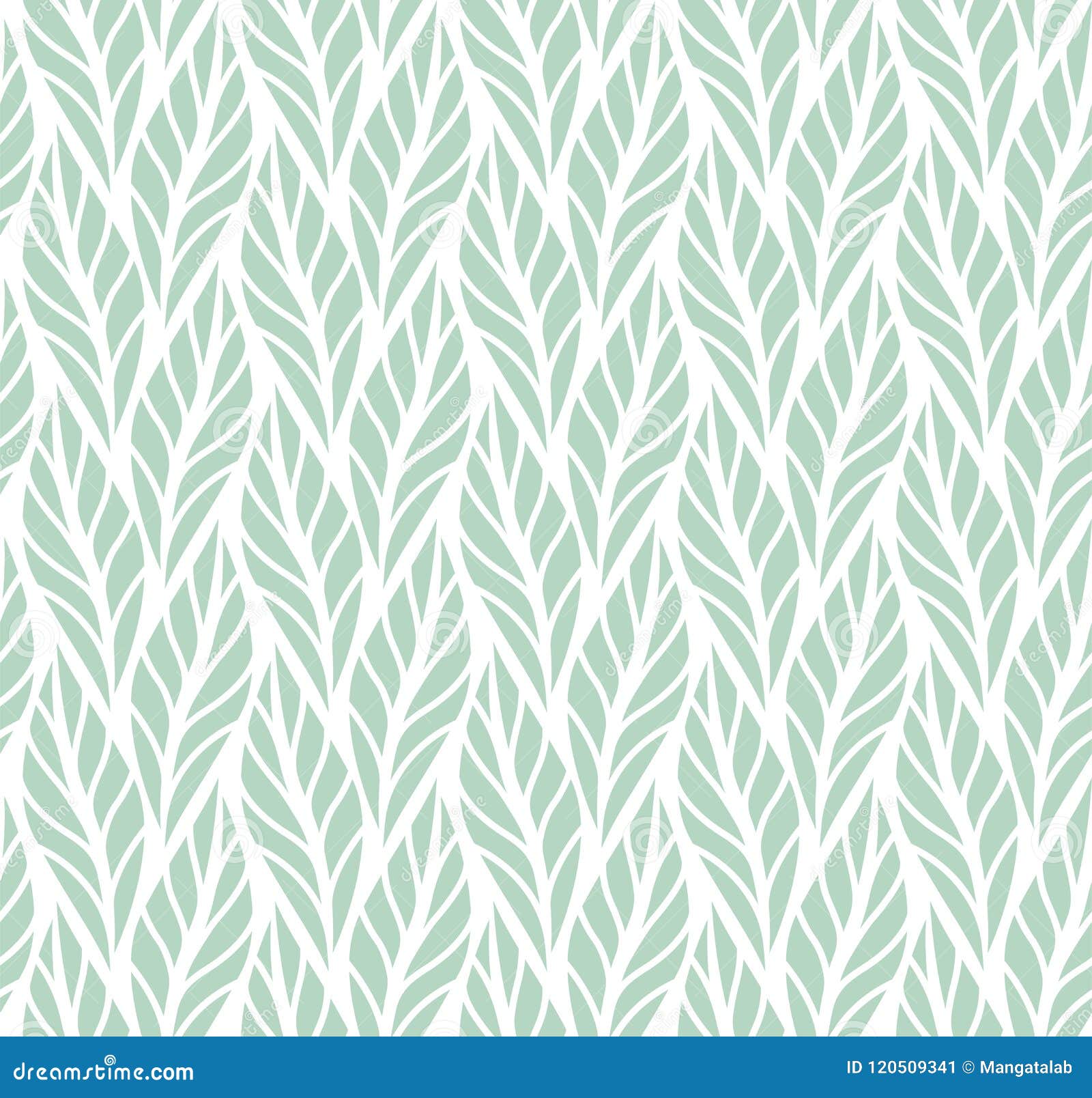 Decorative Green Leaves Seamless Pattern. Continuous Leaf Background ...