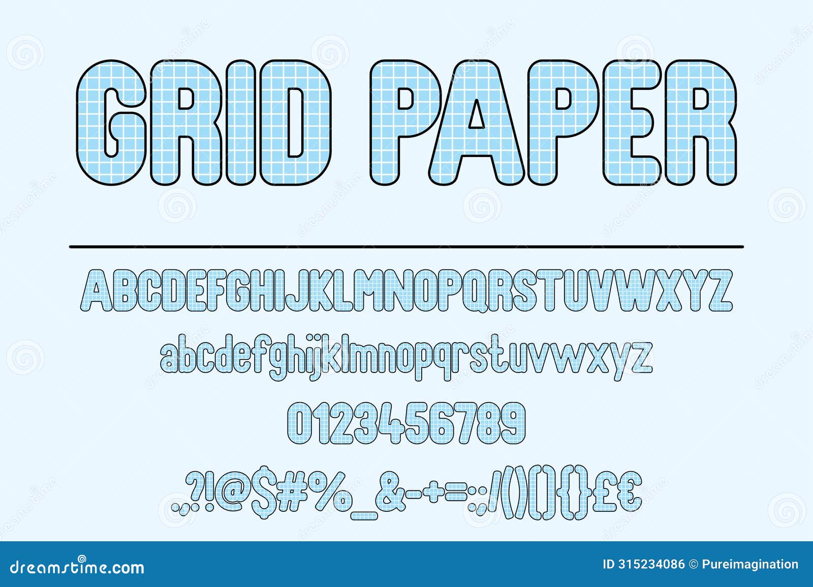 Decorative Grid Paper Color Font Set Stock Vector - Illustration of ...