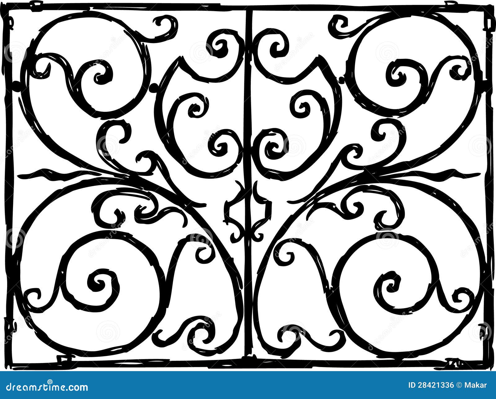 Decorative grille stock vector. Illustration of wrought - 28421336