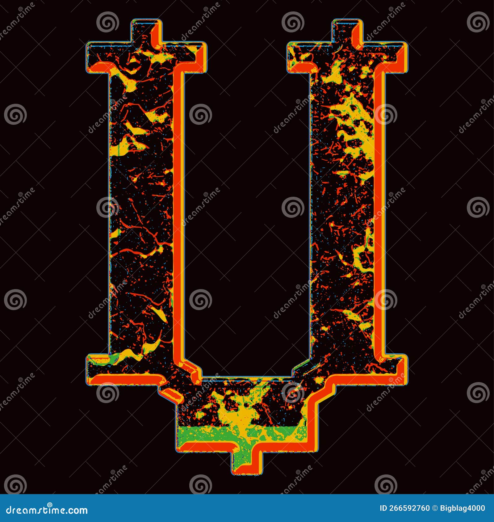 Decorative Grunge Letter.Custom Vector Font. Stock Illustration ...