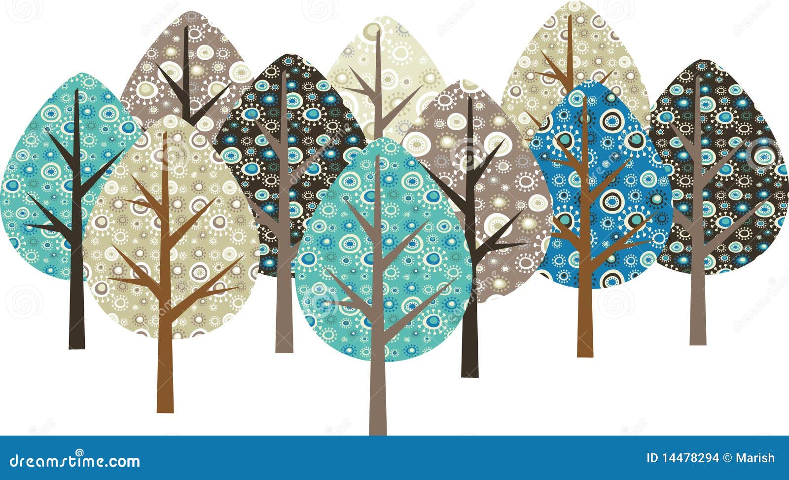 Decorative grunge trees stock vector. Illustration of beautiful - 14478294